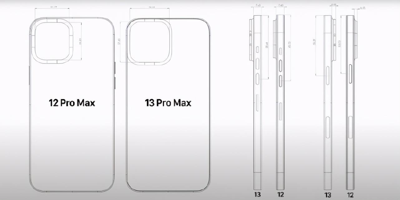 Apple iPhone 13 schematic exposure: body thickness increases, camera ...