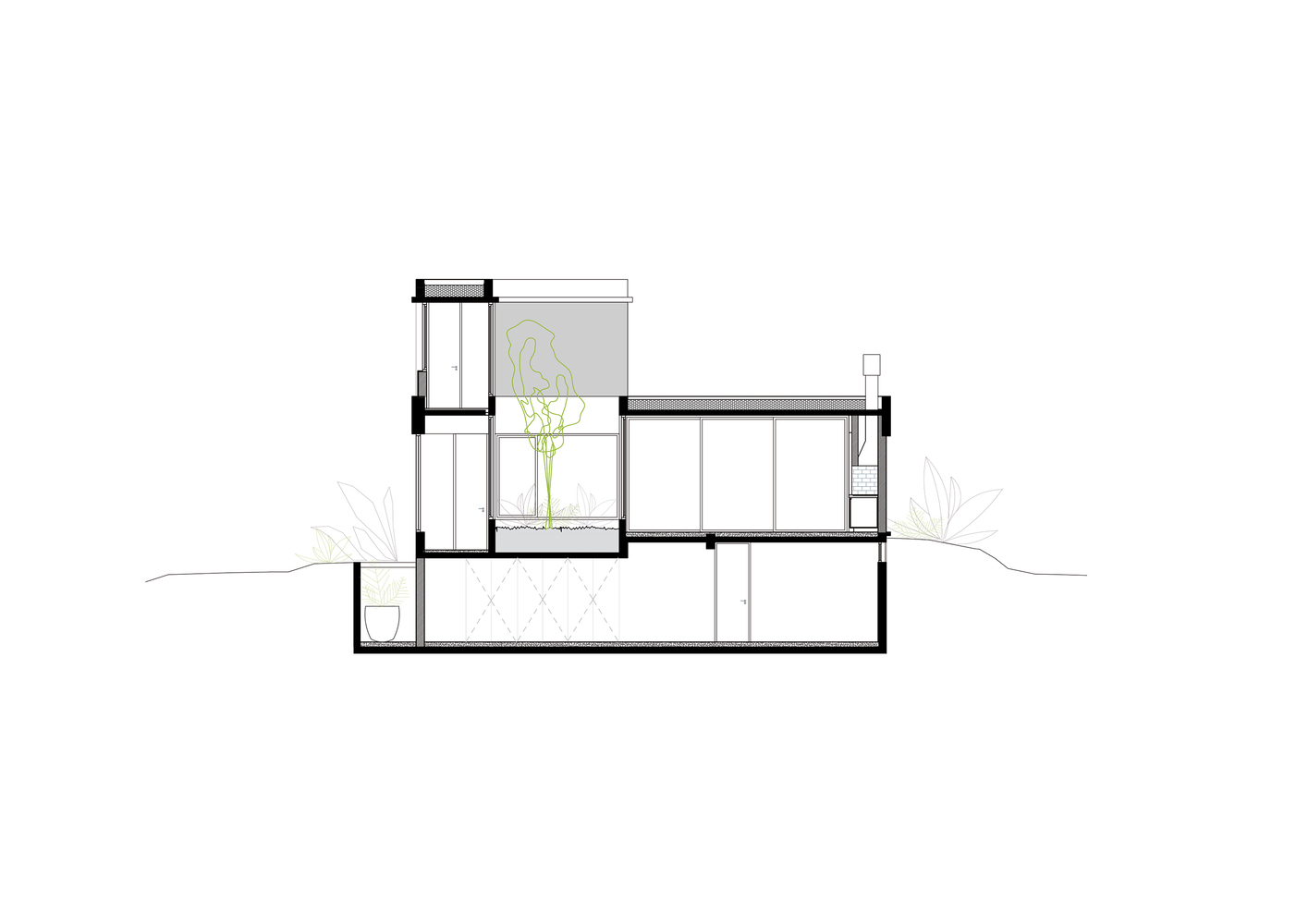 Villa design: an L-shaped mansion of 450 square meters, a large mansion ...