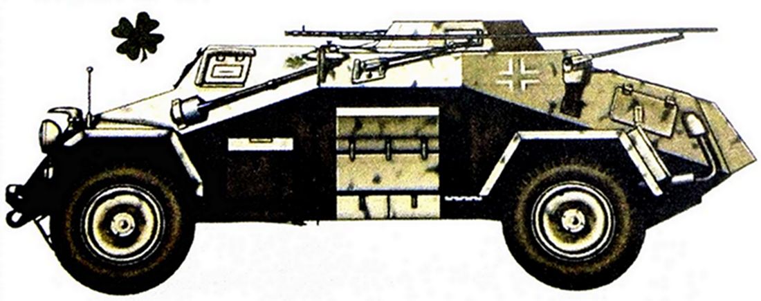 The Sdkfz series 4-wheeled armored communication vehicle of the German ...