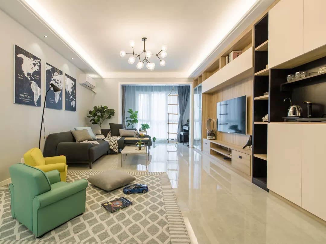 143 square meters simple style three-bedroom decoration, kitchen and ...