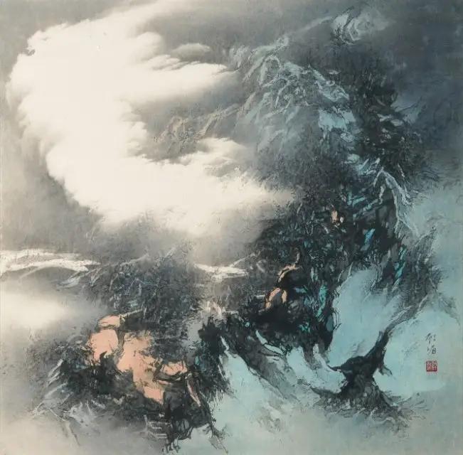 Singer, movie star, painter Gu Mei, and Chinese painting landscape are ...