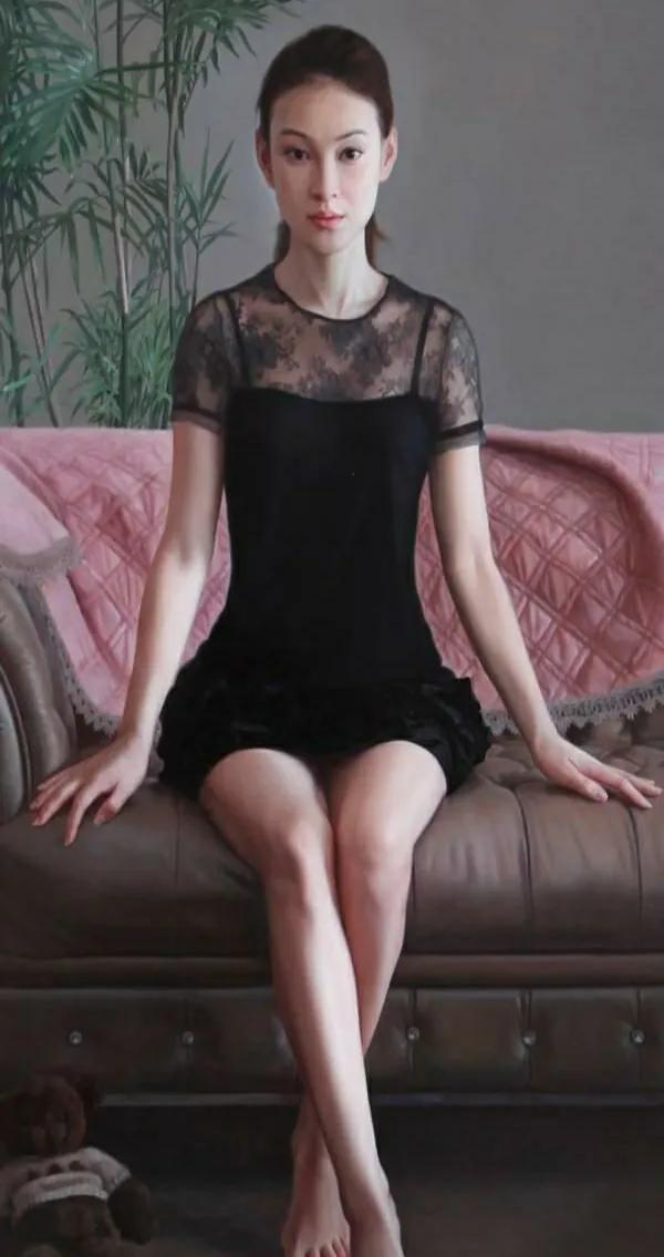 I am obsessed with appreciating an oil painting of a skinny female body ...