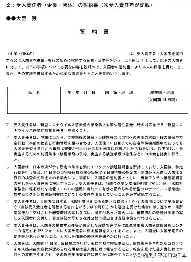 Summary of documents to be submitted for entry into Japan after ...