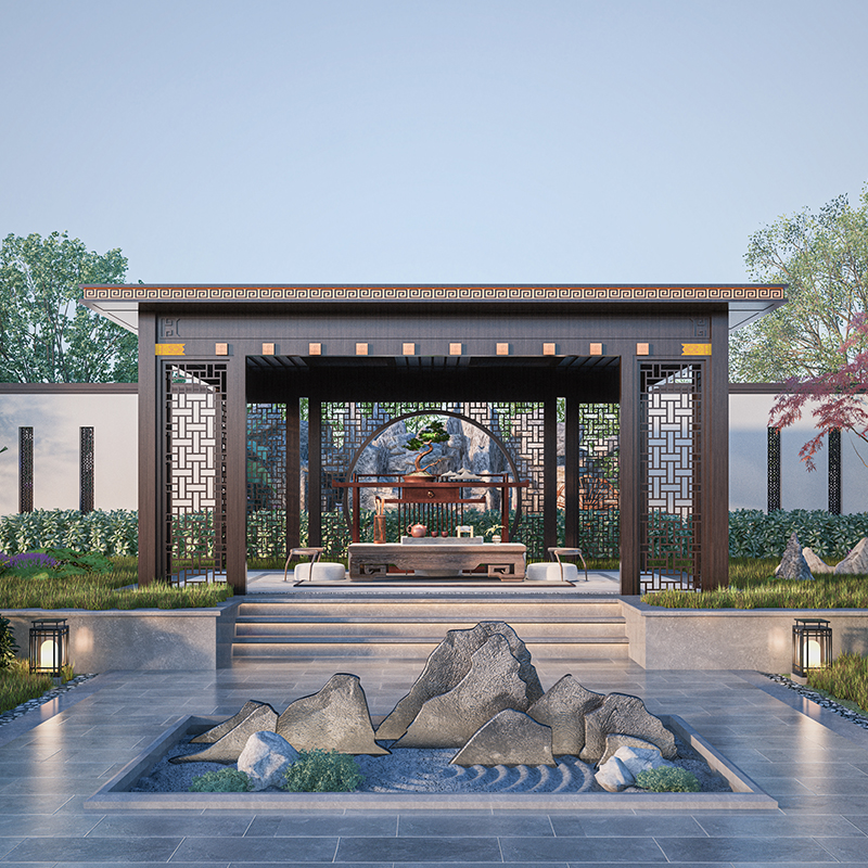 New Chinese pavilion, the product of collision and fusion of modern and ...