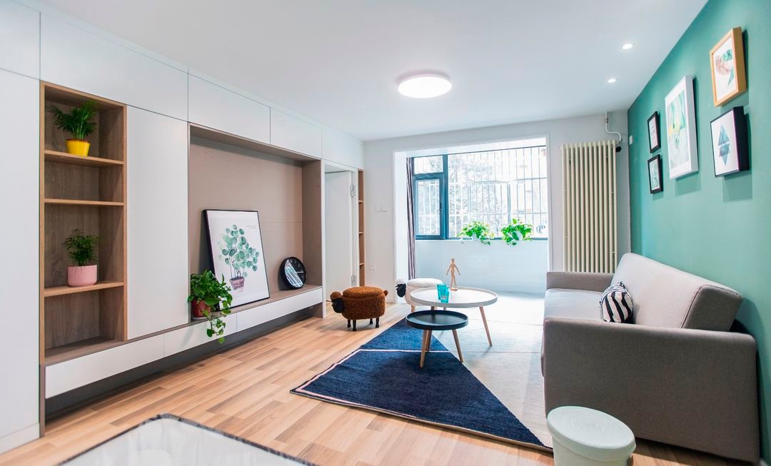56-square-meter small apartment, optimizing the space, clever use of ...