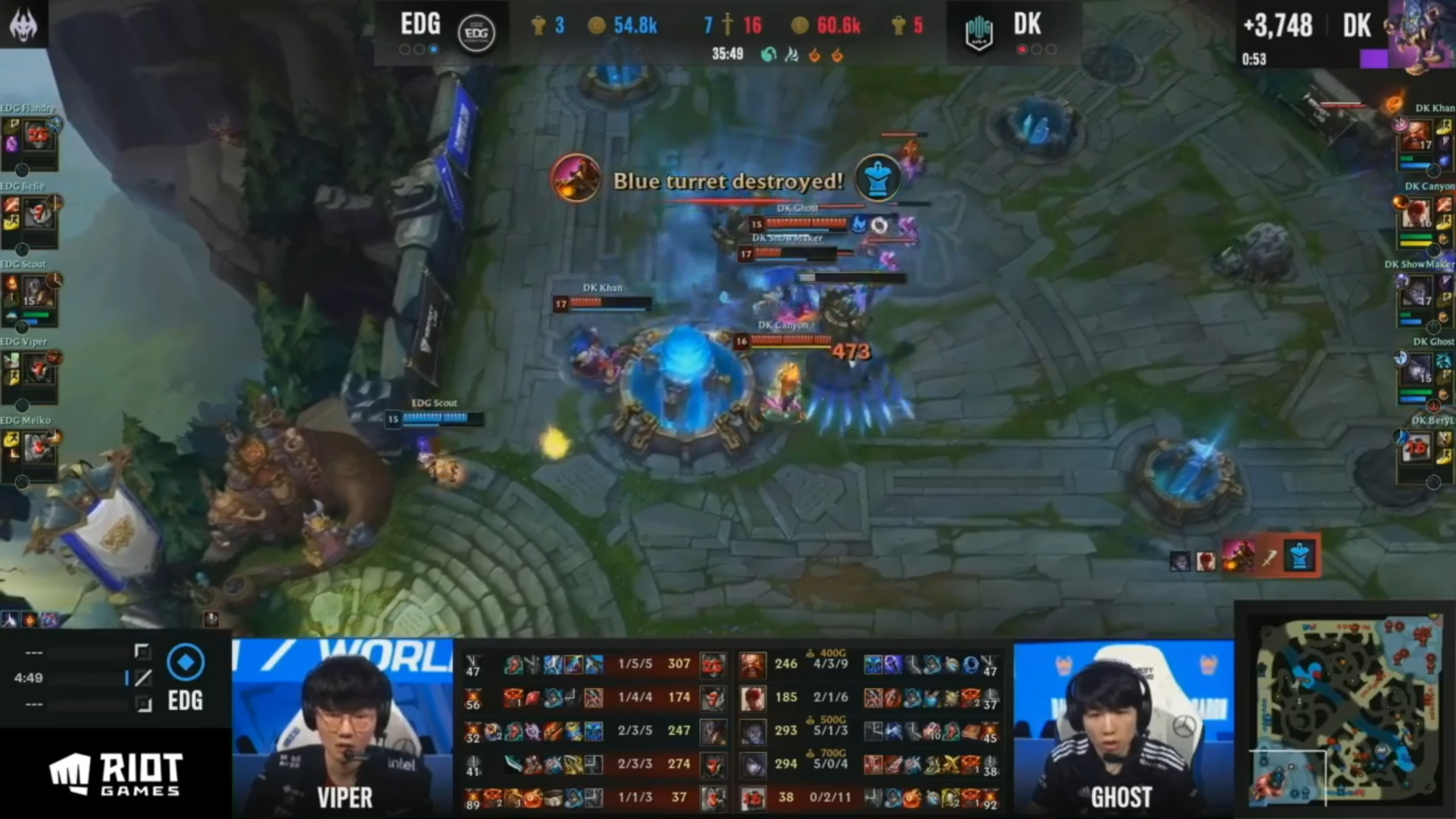 The knight returns without breaking or standing!EDG defeated DK 3-2 to win the S11 World ...