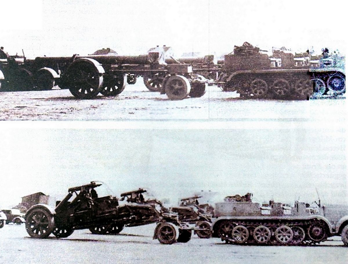 The 210mm Mörser 18 heavy mortar gun of the German artillery of World ...