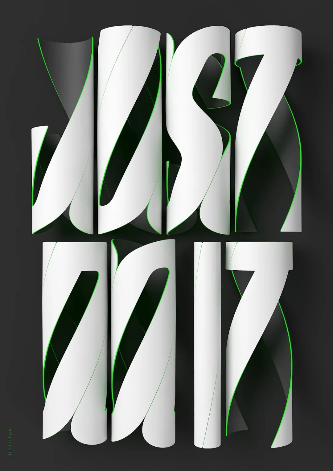 Infinitype 3D font, almost unrecognizable, but very beautiful - iNEWS