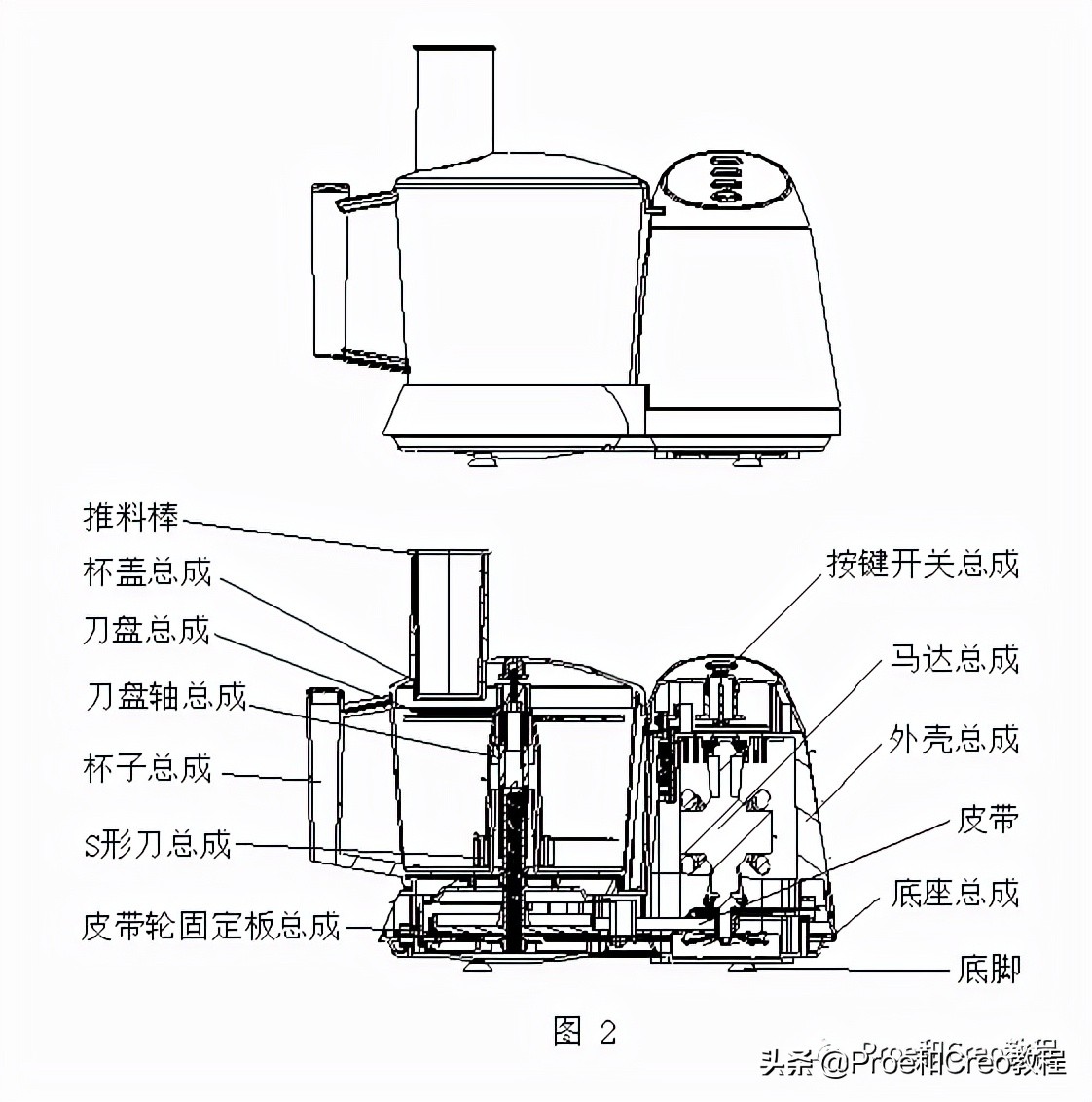 Proe/Creo home appliance product structure design specification-food ...