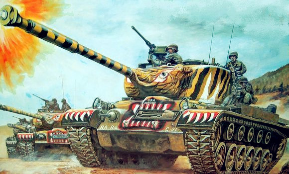 Tiger face tanks on the Korean battlefield-Xiafei, Sherman, Pershing ...