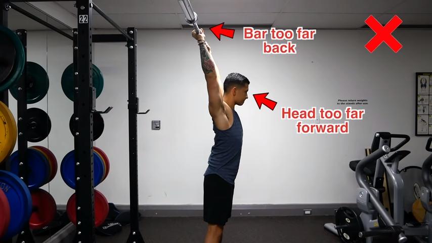 Ace training shoulder exercise "barbell over-the-head press", are you ...