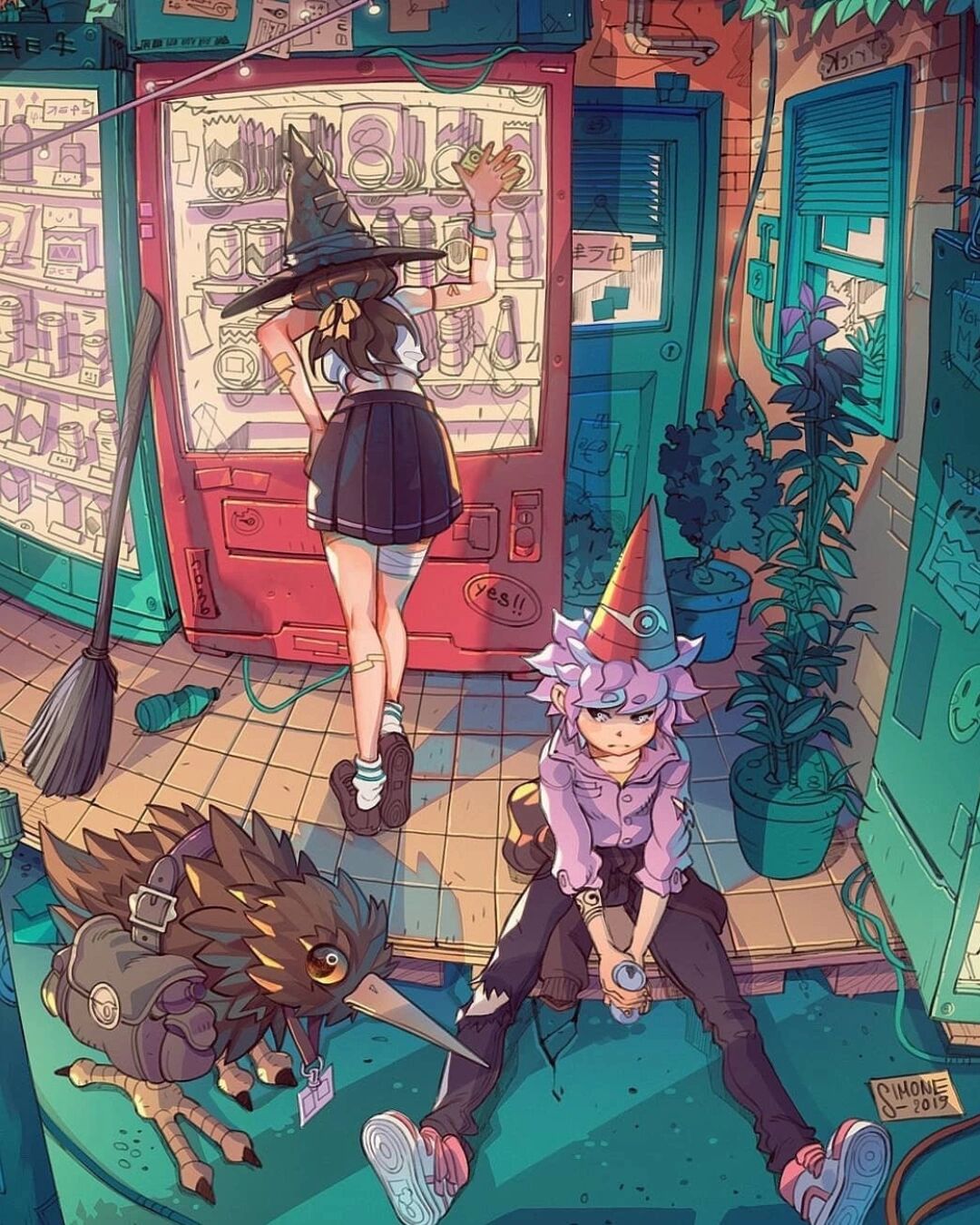 Character plus scene illustration design - iMedia