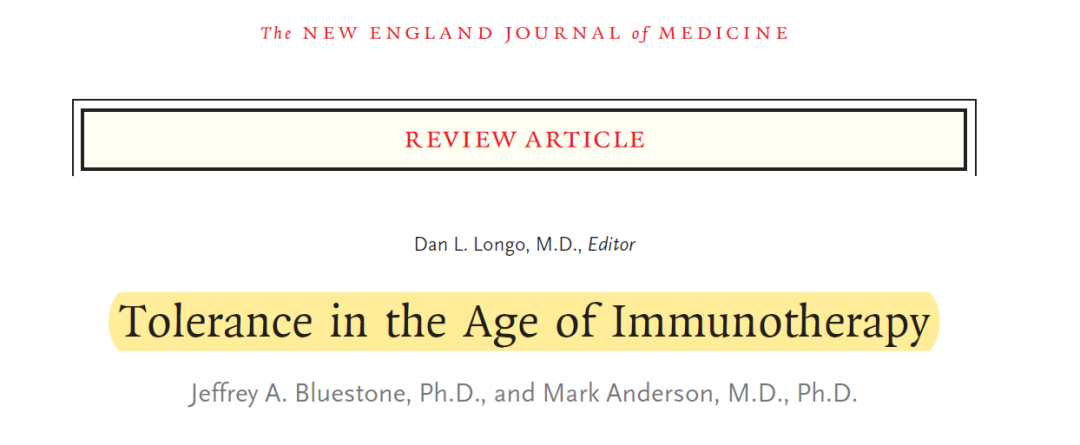 NEJM review: immune tolerance in the age of immunotherapy - iNEWS