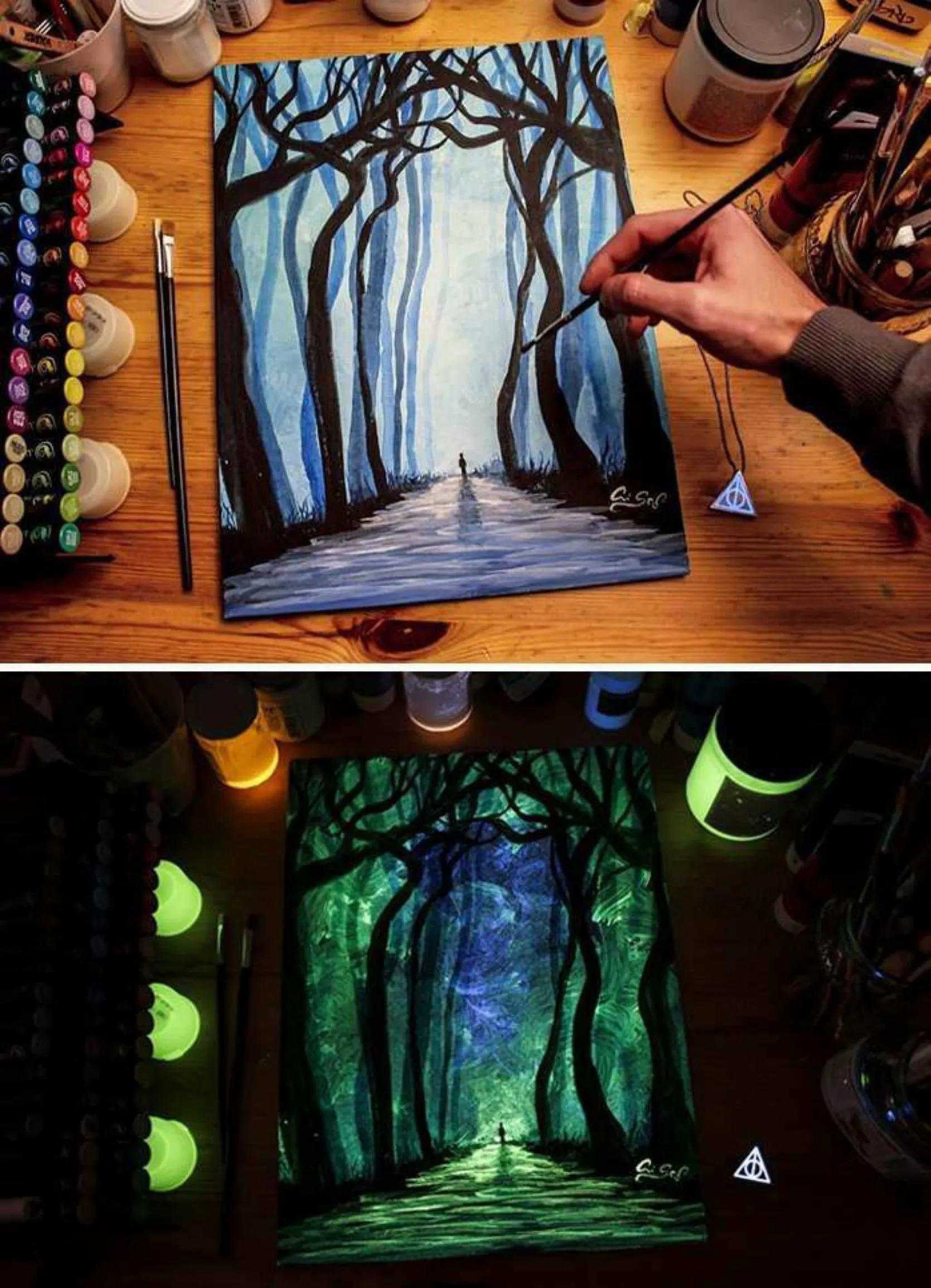 Magical luminous painting: it is more beautiful at night than during ...