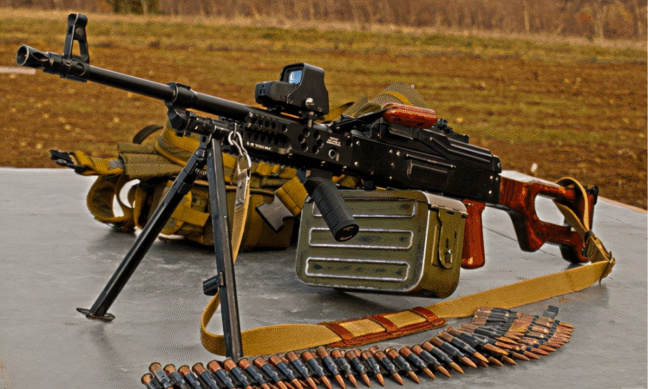 Russian special forces equipment modified PKM machine gun muffler is ...