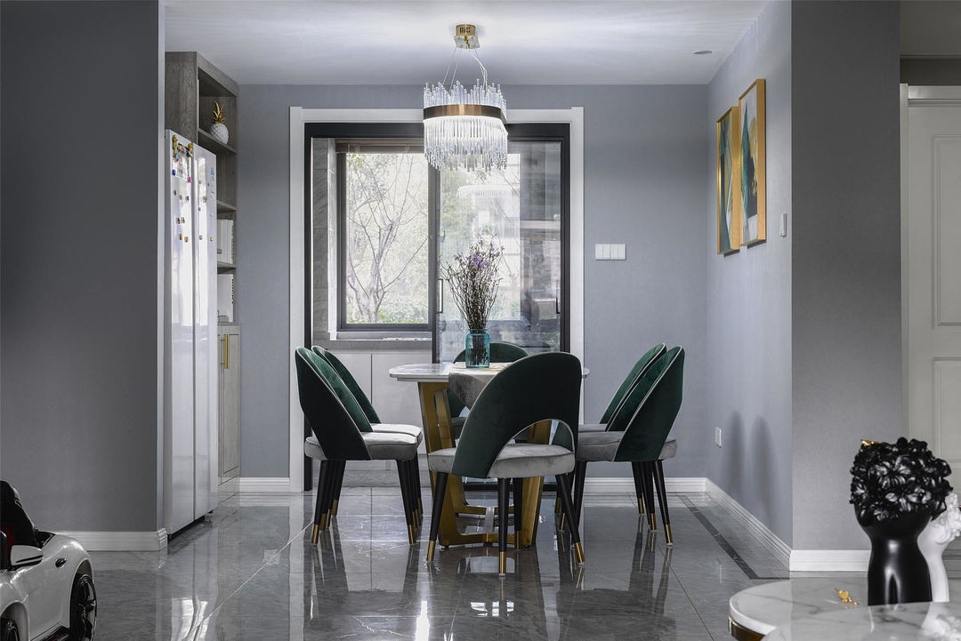 128-square-meter modern light luxury home, the entrance is very ...