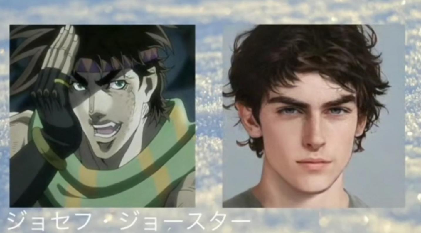 "JOJO" character AI is real, Jonathan becomes black hair, Xu Lun's ...