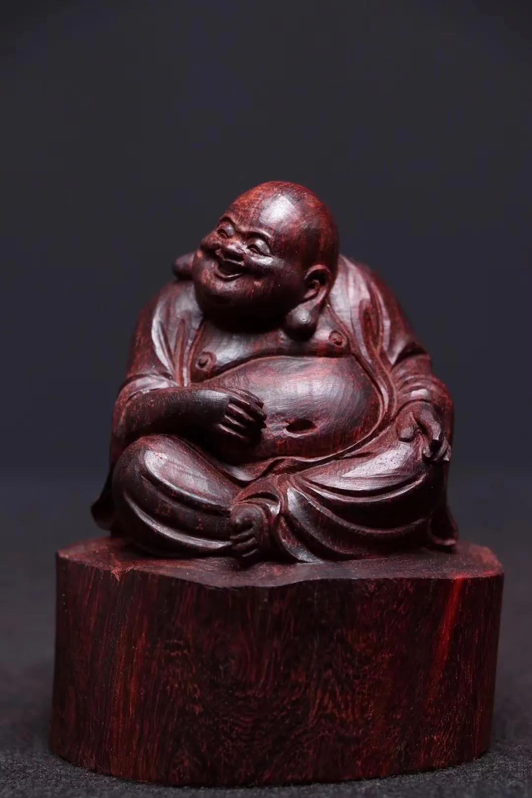 Three Maitreya!Handmade rosewood wood carving!Little Buddha can be rewarded if you start it - iMedia