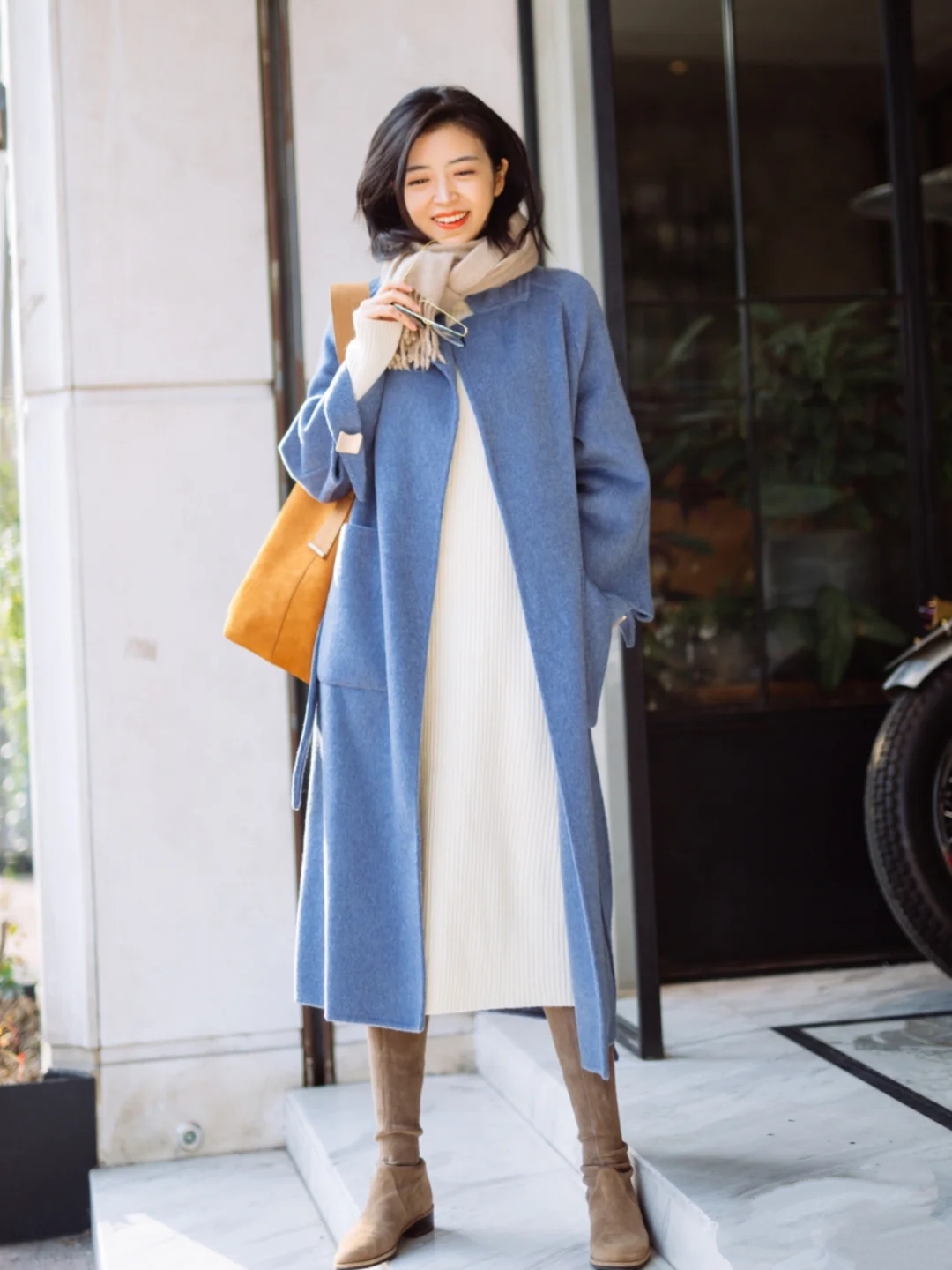 The early winter blue coat is too hot, quiet, gentle and advanced, no ...