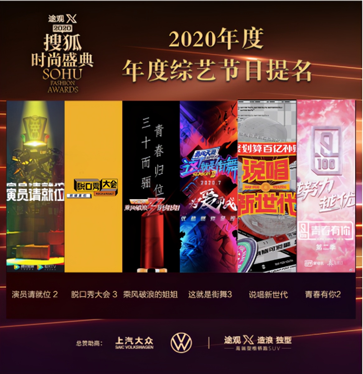 The official nominees for the 2020 Sohu Fashion Festival list are ...