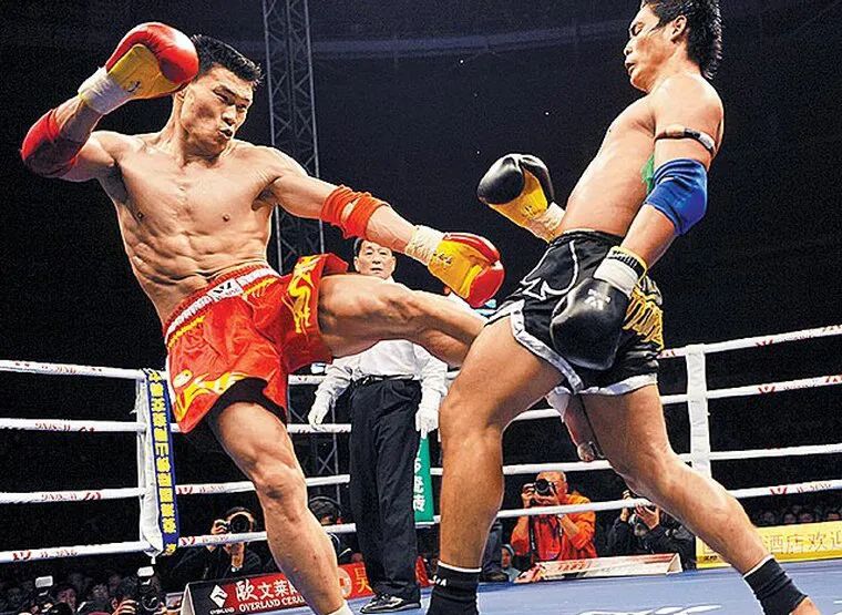 China's Sanda Fighting Tigers vs. Muay Thai Fighting Dragon's Elbow, a ...