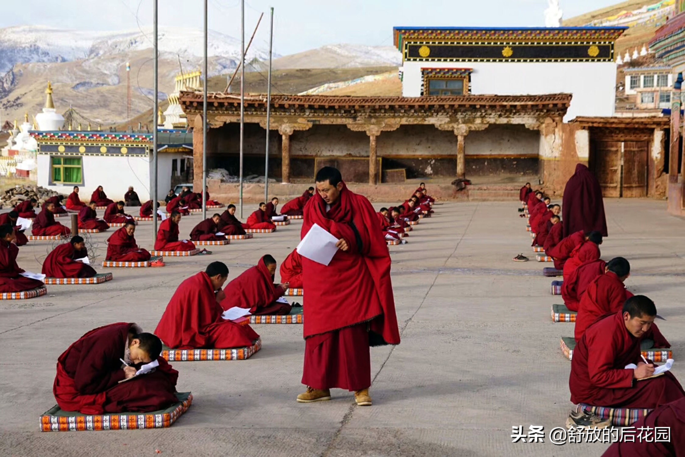 The art of Tibetan calligraphy based on hard brushes, presented with a ...