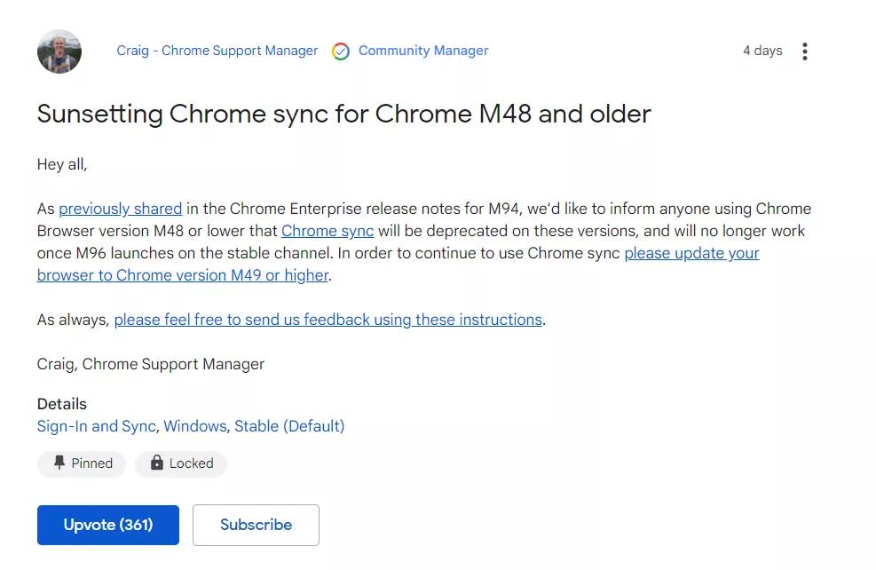 Note for old Chrome browser users: These versions will disable data synchronization - iNEWS