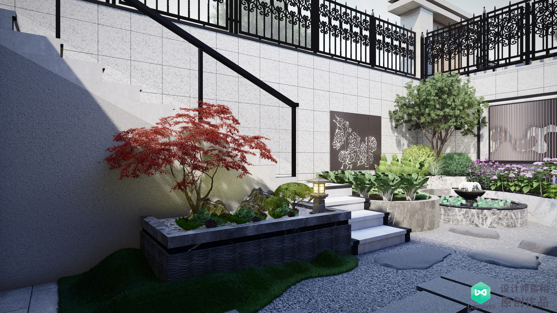 The 60㎡ sunken courtyard is popular in this design. The benefits are so ...