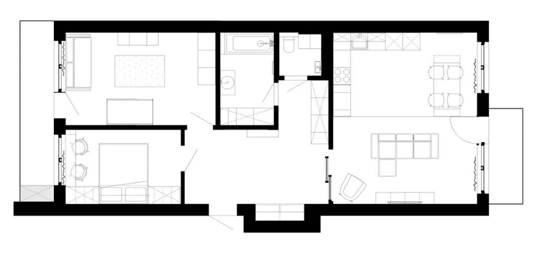 The secret of transforming a small apartment of 63 square meters into a ...