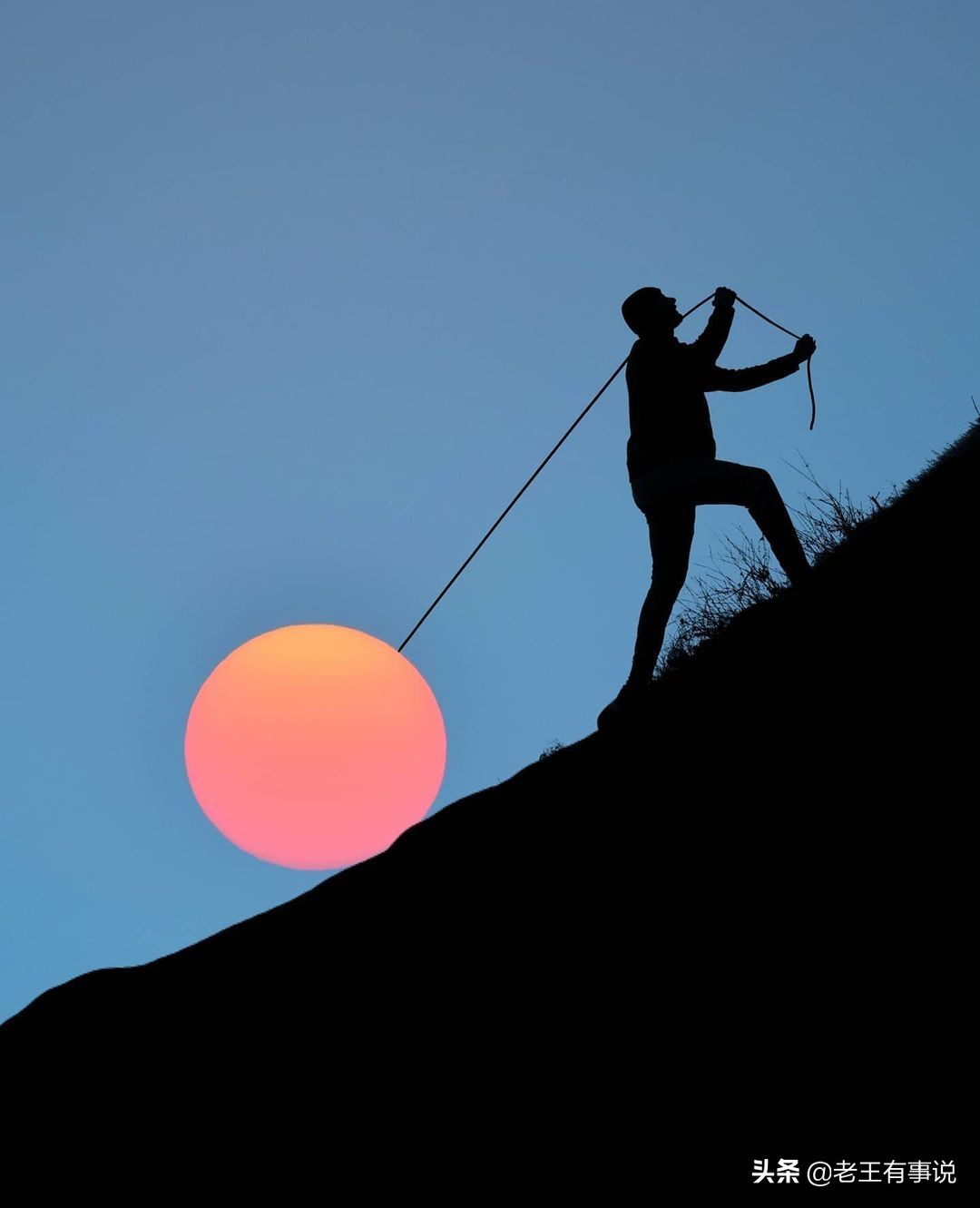 Fun photography, dislocation photography, shocking!Follow the sunset to ...