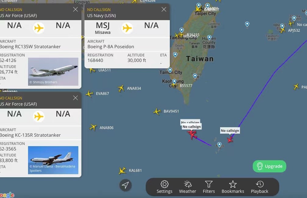 U.S. military planes continuously crossed the Bashi Channel. At the end ...
