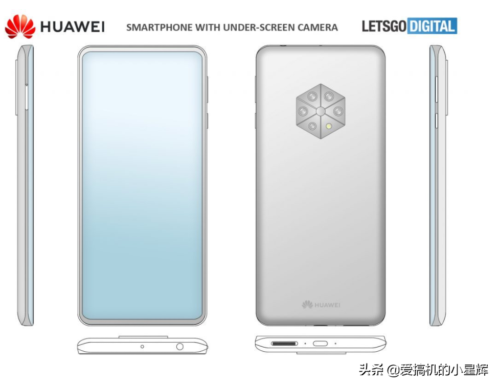 Huawei's new mobile phone patent exposure, frame status bar + screen ...
