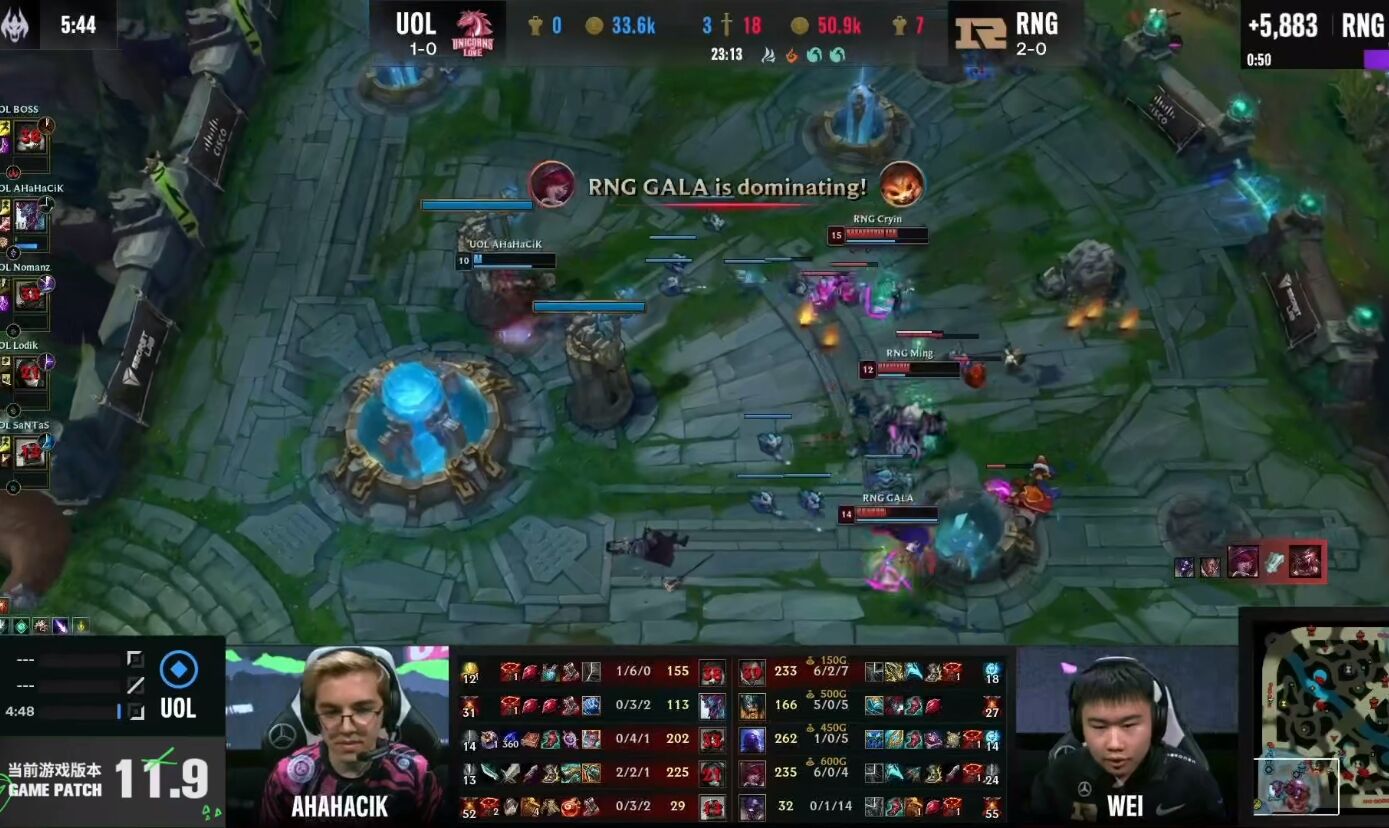 RNG三連勝！Gala讓LCK解說膽寒多多爆金句 小虎喊話Khan卻扎心阿P - 資訊咖