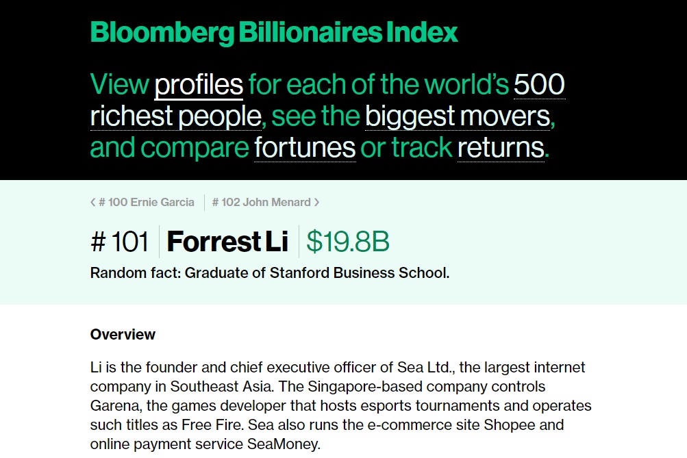 Shopee founder Li Xiaodong becomes Singapore's richest man - iNEWS