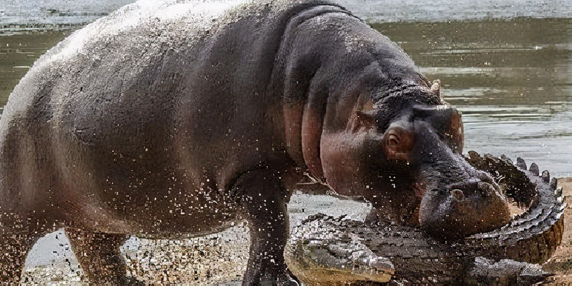 A bullet can't penetrate the skin of a crocodile, but a hippo can ...