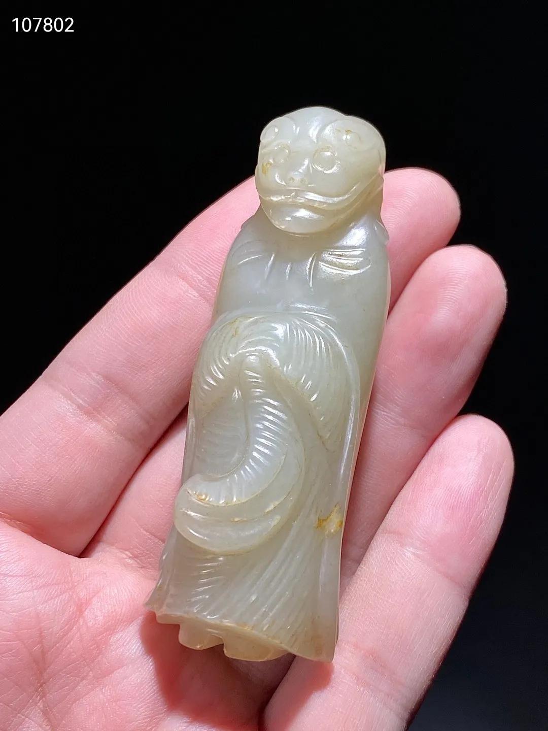 Song Hetian Jade Seed Material White Jade Luo Han Yule Hand Piece - iNEWS