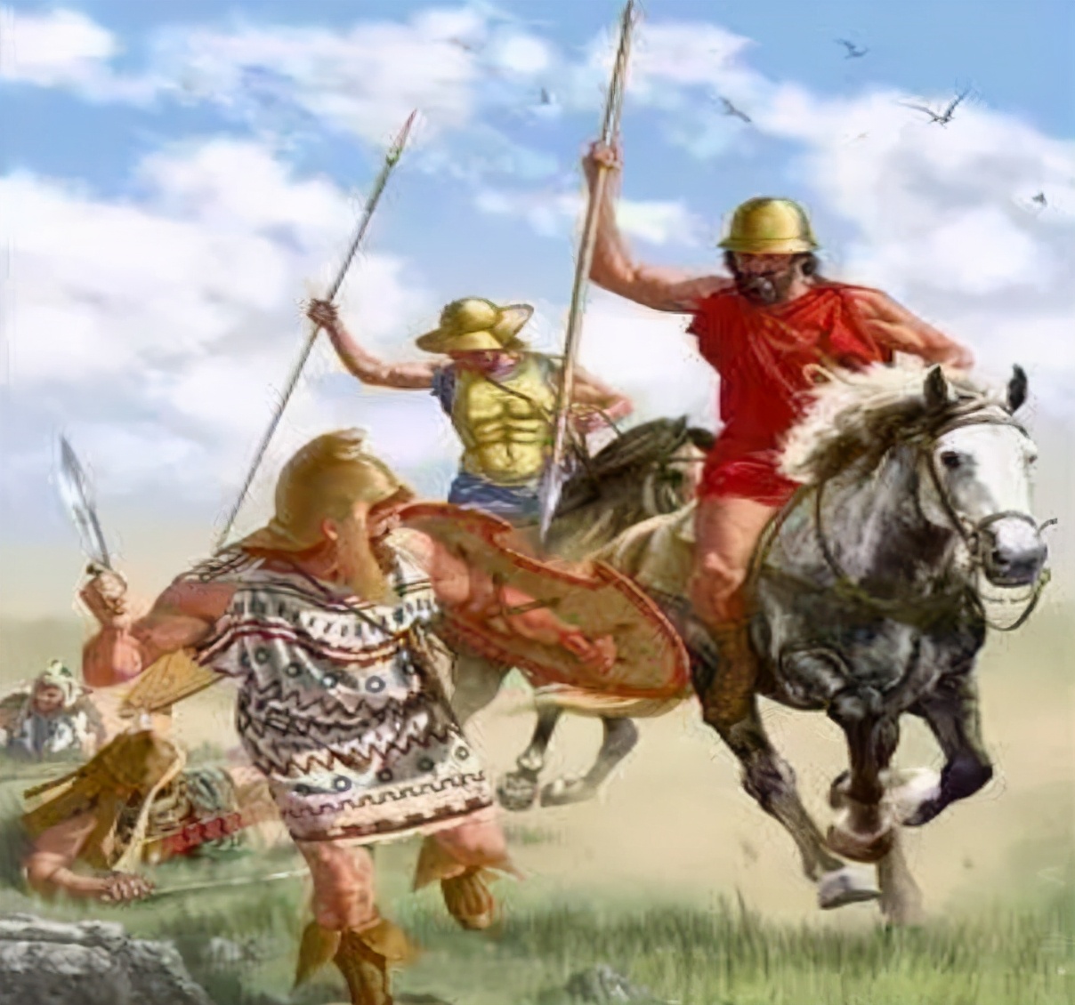 The cavalry has no stirrups, so they can't face the heavy infantry? In ...