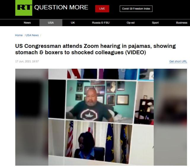 awkward!The U.S. Congressman in pajamas showed his abdomen while ...
