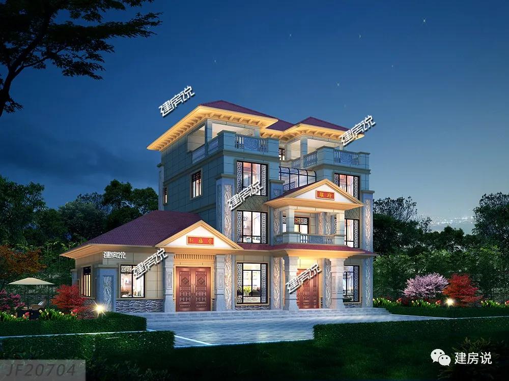 Four-storey new Chinese-style villa with a high-class and gorgeous ...