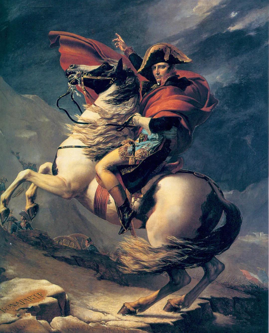 Napoleon is actually riding a donkey?-"Napoleon's Crossing the Alps ...
