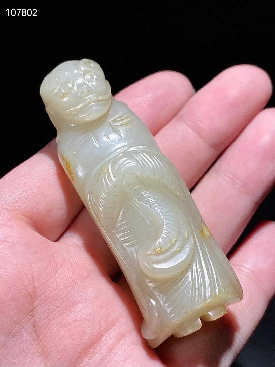 Song Hetian Jade Seed Material White Jade Luo Han Yule Hand Piece - iNEWS