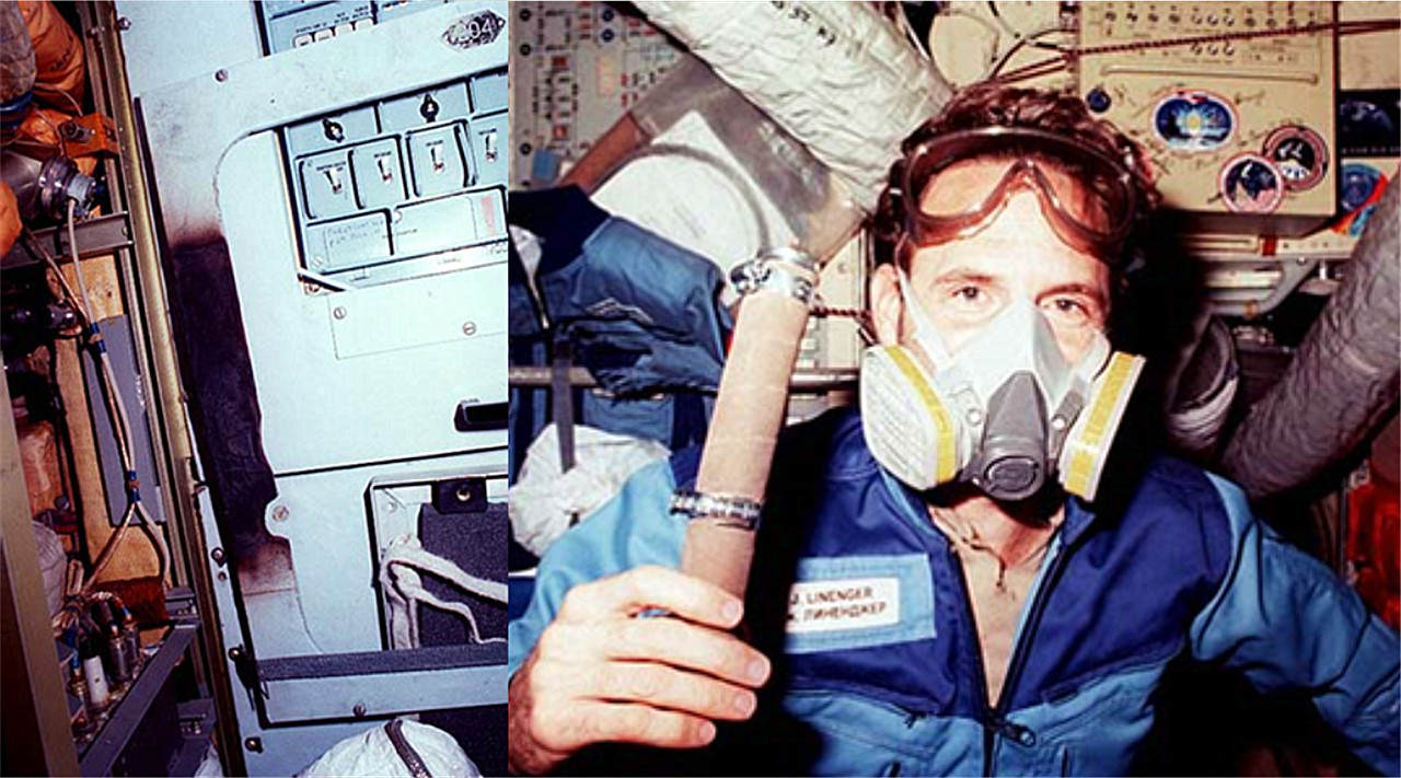 In 1997, the Mir space station caught fire. How did the six crew ...