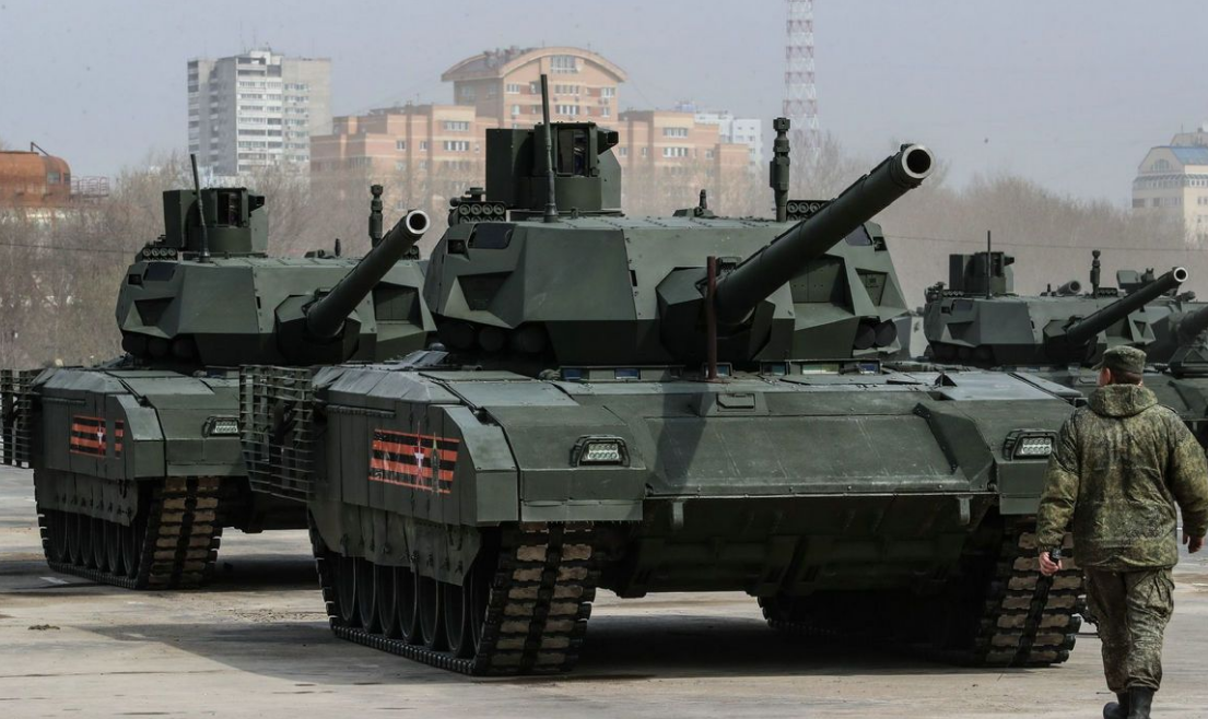 What is the gap between the T14 Amata and the 99A tank? The technology gap between the two is ...