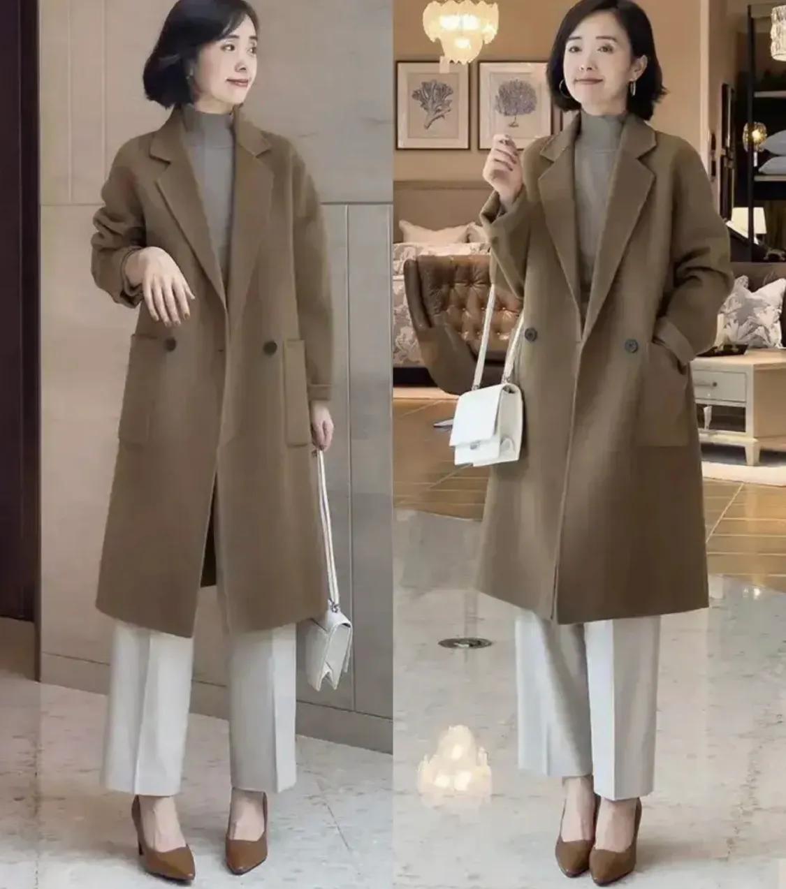 Warm caramel color coat with "boots show more skin tone and temperament ...