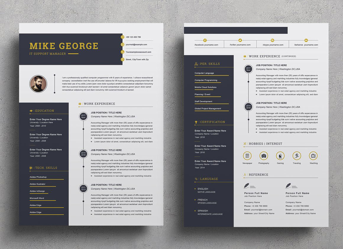 Resume design abroad!Grid design - iNEWS