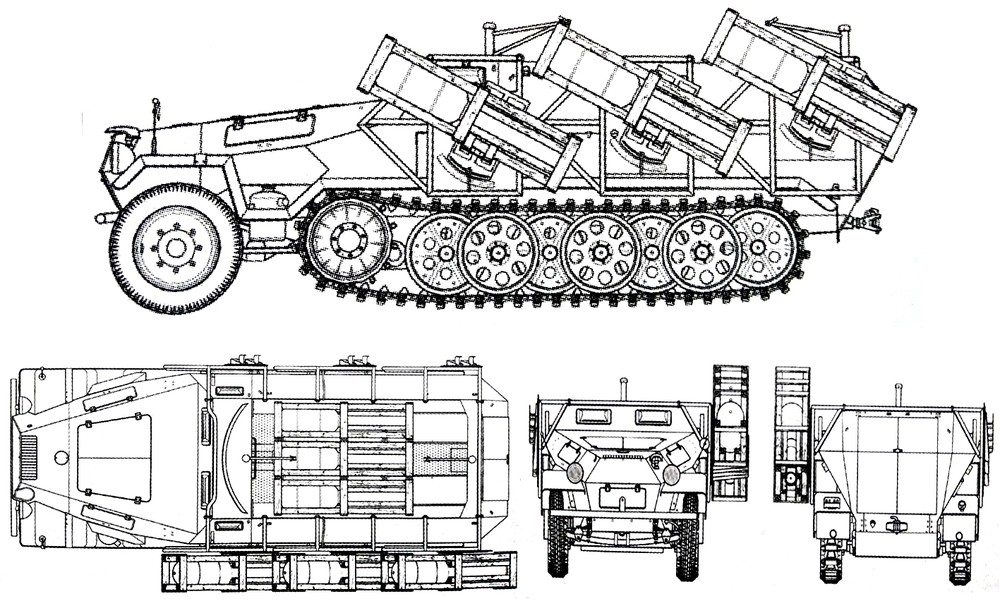 The 251/1, Sd Kfz 4/1 half-track armored rocket launcher of the German ...