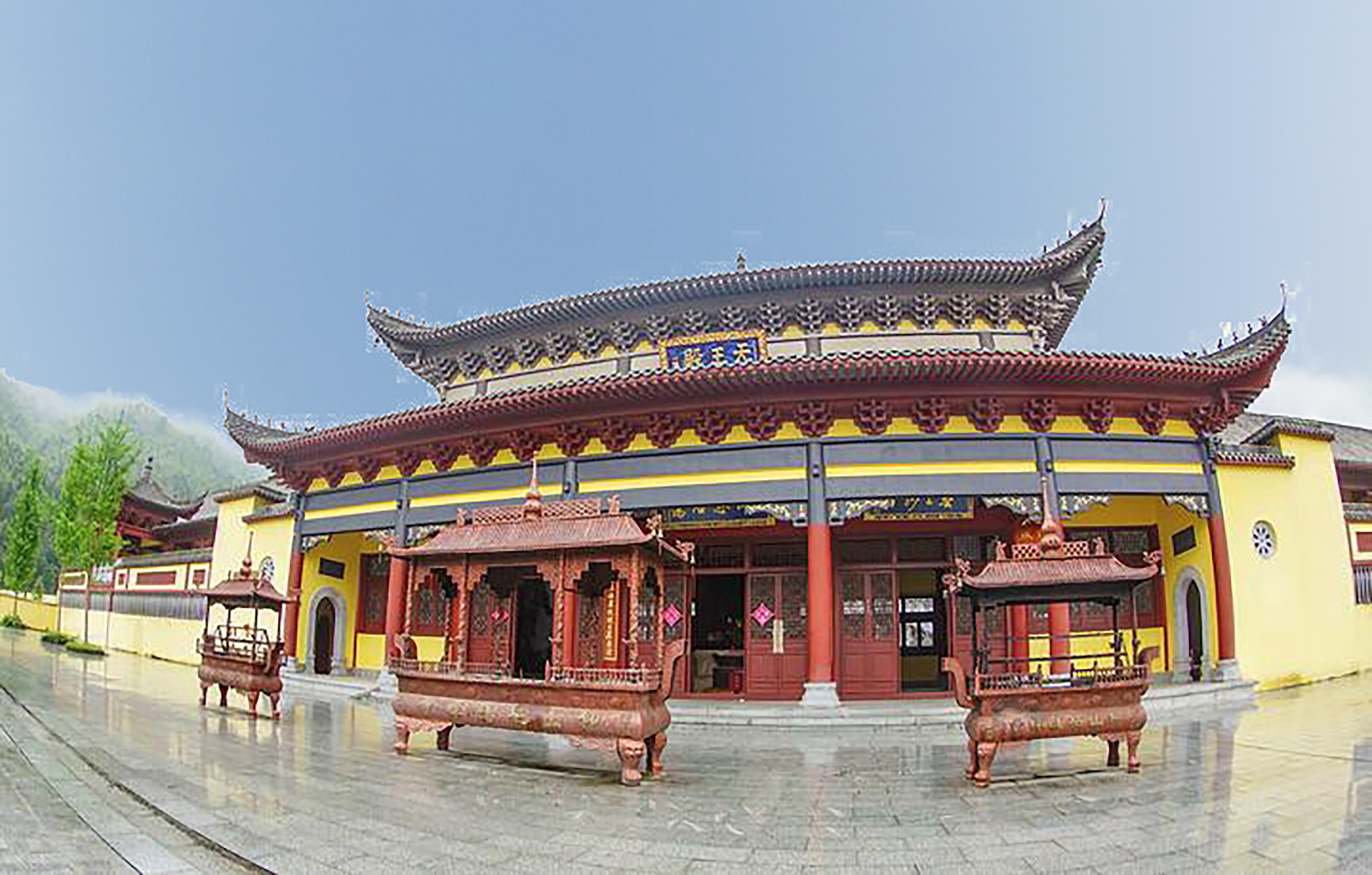 The thousand-year-old ancient temple of Yangshan in Yichun, Jiangxi ...