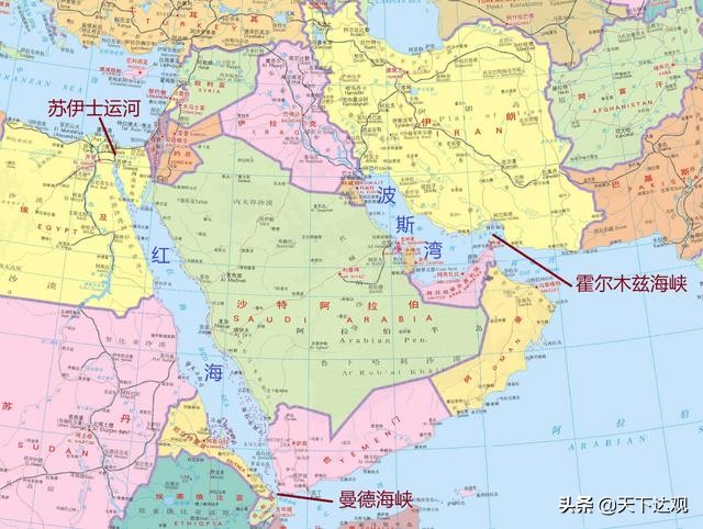 The strait connecting the Red Sea and the Gulf of Aden, between Yemen ...