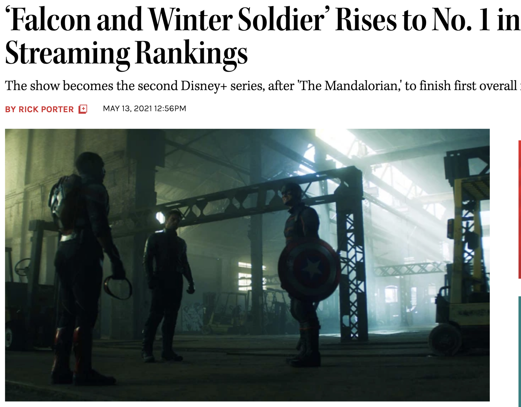 "The Falcon and the Winter Soldier" became the second Disney series to ...