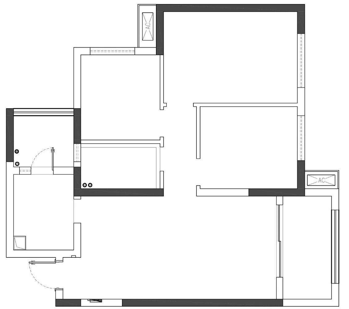 The 87-square-meter small three-bedroom also has a large room, which is ...